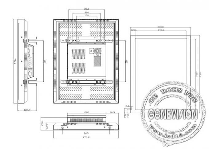 Ultra Slim CCTV LCD Monitor 37 Inch VGA 1080p Hd Monitor Wide Viewing ...