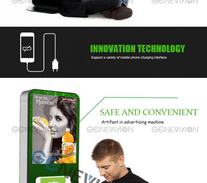 Indoor Moble Phone Charging Station Digital Signage Totem 21.5 inch lcd ...