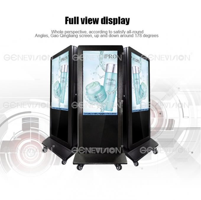 Dual Lcd Touch Advertising Standee / Movable Beacon Media Player Totem ...