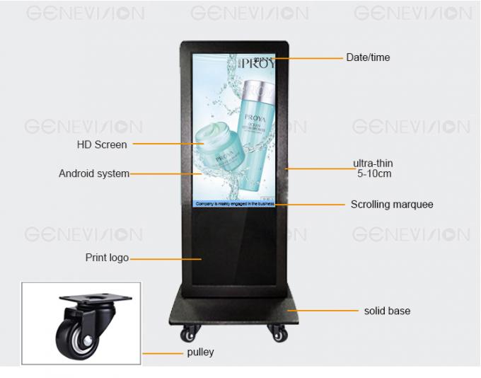 Dual Lcd Touch Advertising Standee / Movable Beacon Media Player Totem ...