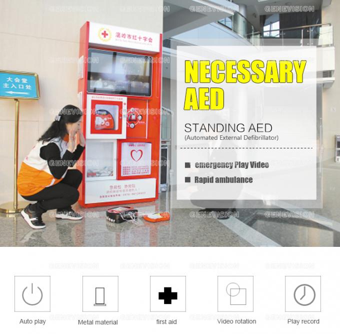Lcd Display Cabinet Kiosk Digital Signage With Wifi , Aed Emergency ...