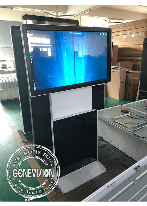 Rotating Touch Screen Terminals Floor Standing Interactive Kiosk Wifi ...