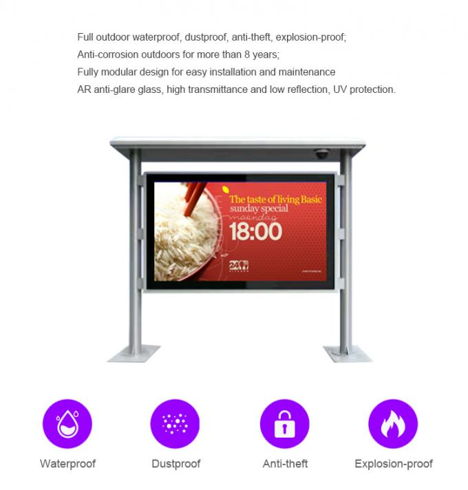 55" 65" 75" Outdoor IP65 Waterproof Floor Standing Outdoor Digital ...
