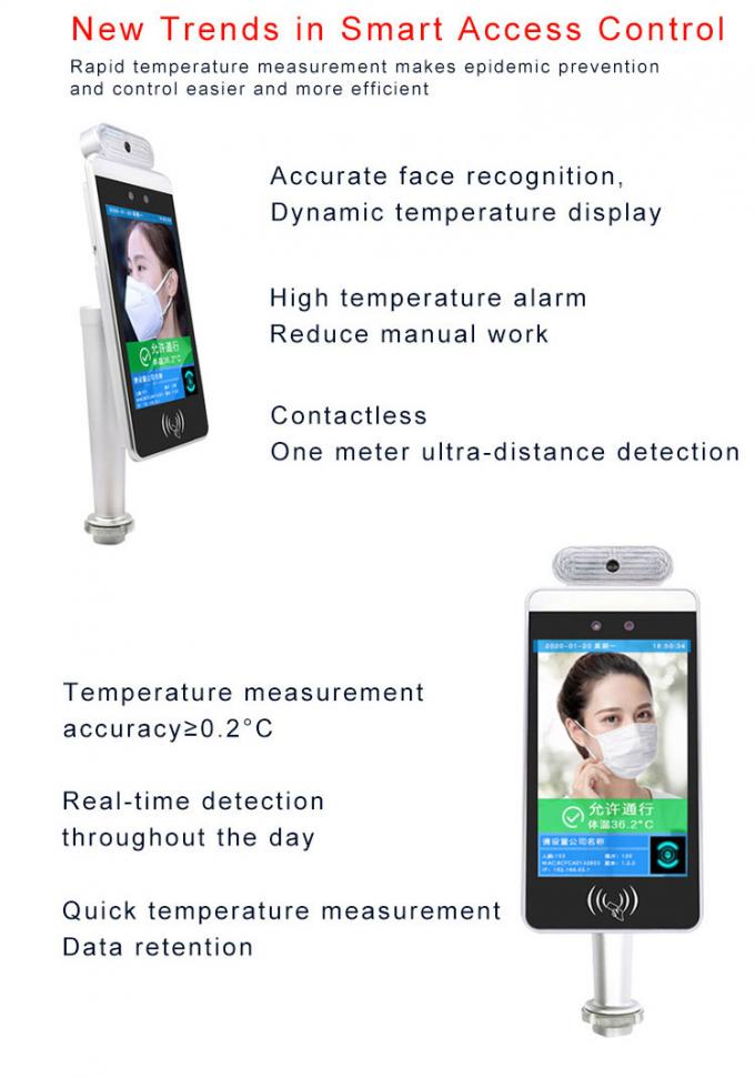 Android Office Staff Attendance Facial Recognition Thermometer Height ...
