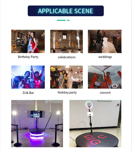 100cm Circular 360 Rotating Selfie Stand Photo Booth