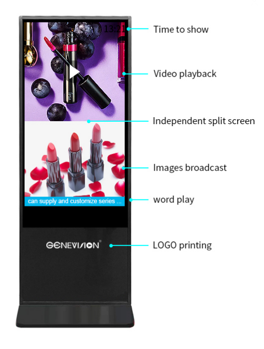 43 Inch Smart Wifi Digital Signage Remote Control Network Advertising ...