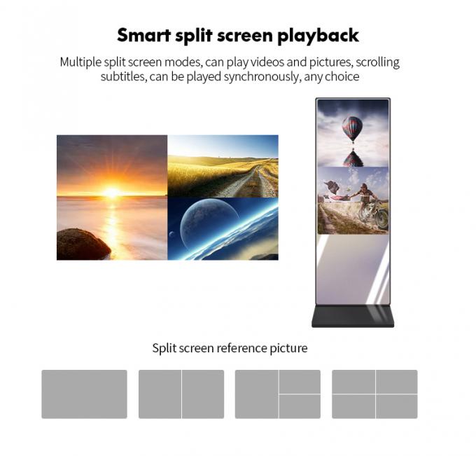 Floor Standing Capacitive Touch Screen Mirror Kiosk With Motion Sensor