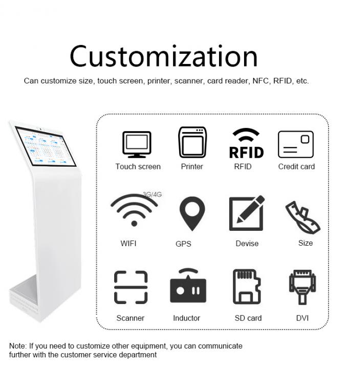 Hospital Queue Management System PCAP Touch Screen Kiosk 21.5 Inch