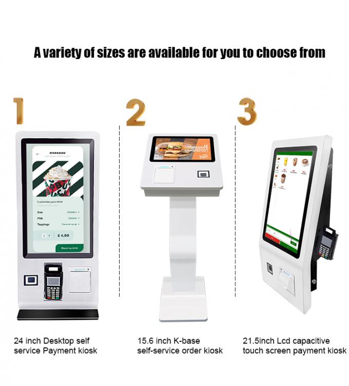 Countertop Receipt Printer Touch Screen Self Service Kiosk POS Terminal 21.5 Inch Apple VAS