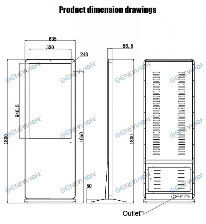 43 Inch Virtual Welcome Touch Screen Kiosk With Web Camera