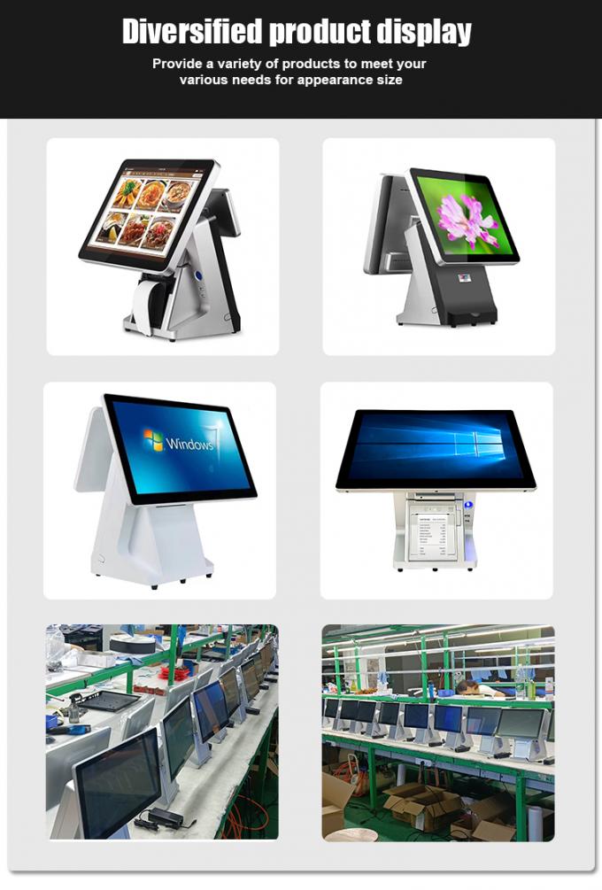 15.6 Inch Twin Screen Touch Screen Cashier Machine With Printer QR Code ...