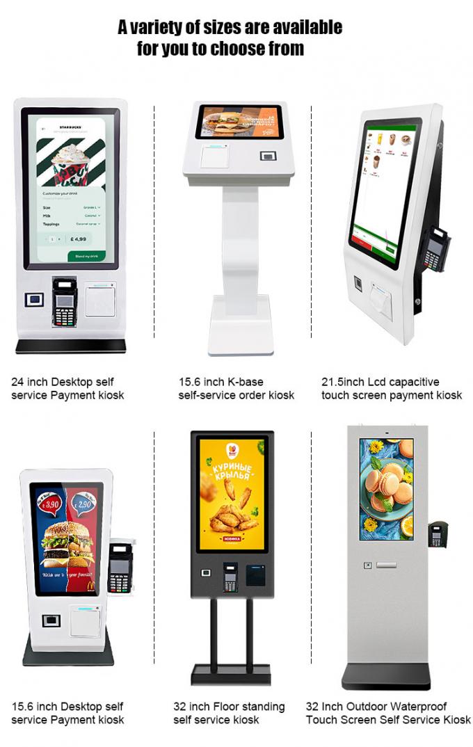 15.6 Inch Touch Screen Credit Card Payment Machine Self Service Table ...
