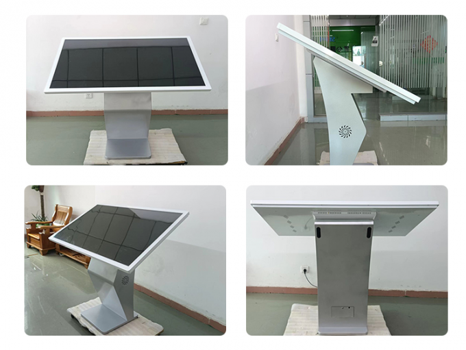 55 Inch K stand White AIO Interactive Touch Screen Kiosk Digital Floor ...