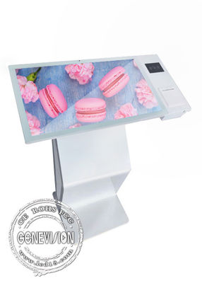 Thermal Printer QR Code Scanner Touch Screen Kiosk Podium 43"
