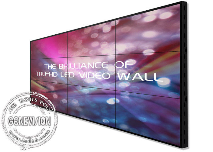 Ultra Narrow Bezel 55" Digital Signage Video Wall 1080P HD 3.5mm 500 ...