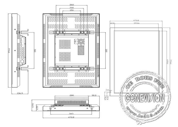 5Ms High Brightness HD Input Lcd Monitor 178° Viewing Angle Vivid Image ...