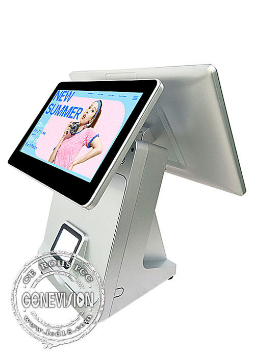 15.6 Inch Twin Screen Touch Screen Cashier Machine With Printer QR Code ...