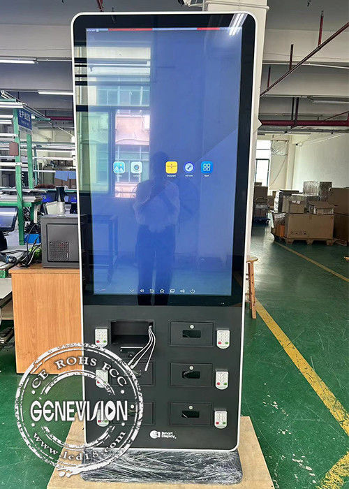 49" Android Touch Screen Kiosk with Six Smart Phone Charging Cabinets