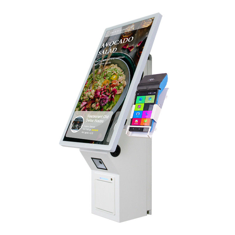 21.5 15.6 Inch White Automatic Cashless Restaurant Self Service Kiosk ...