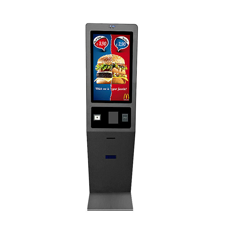 27 Inch Floor Standing Self Service Order Fast Food Kiosk With LED ...