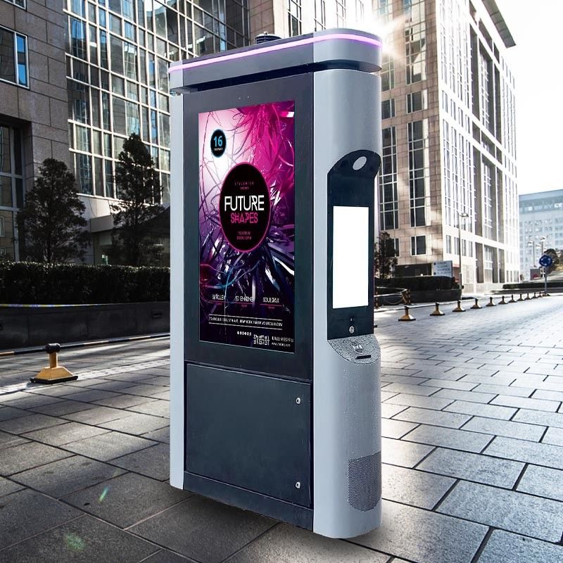 55" 4K Air Quality Detector Smart City LCD Advertising Kiosk with 22 ...