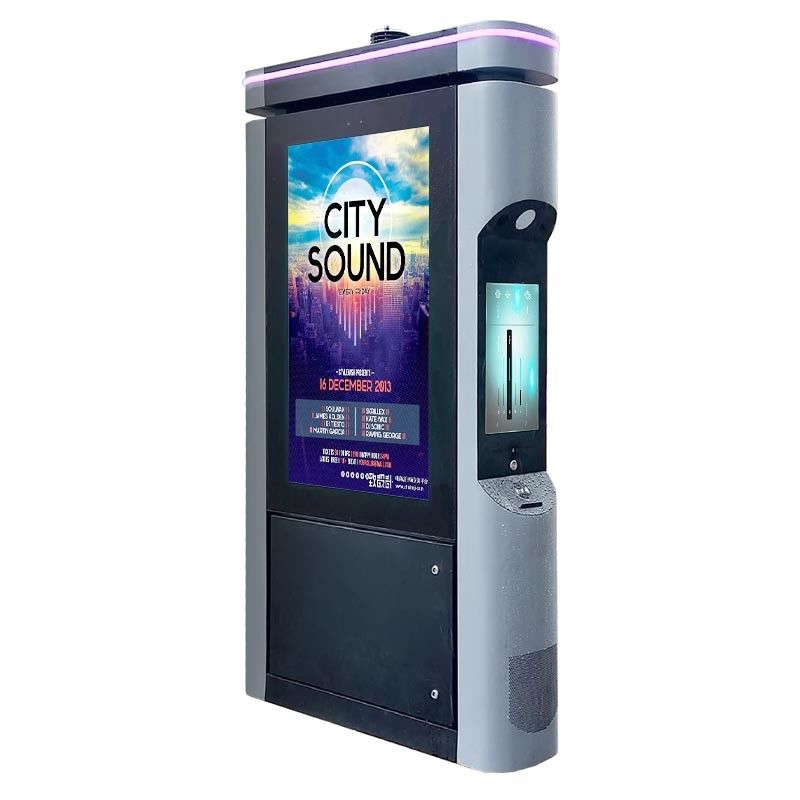 55 inch 4K Smart City Air Quality Sensor IK10 Explosion-Proof Glass Touch Screen Kiosk