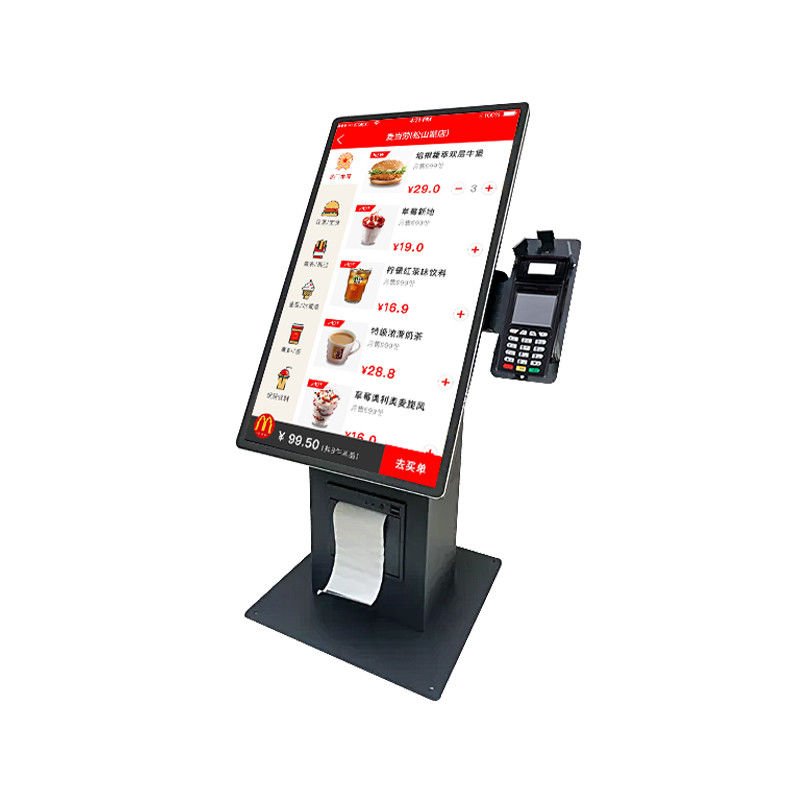 15.6 Inch Self-Service POS Kiosk with Touch Screen - Fast Food Ordering ...
