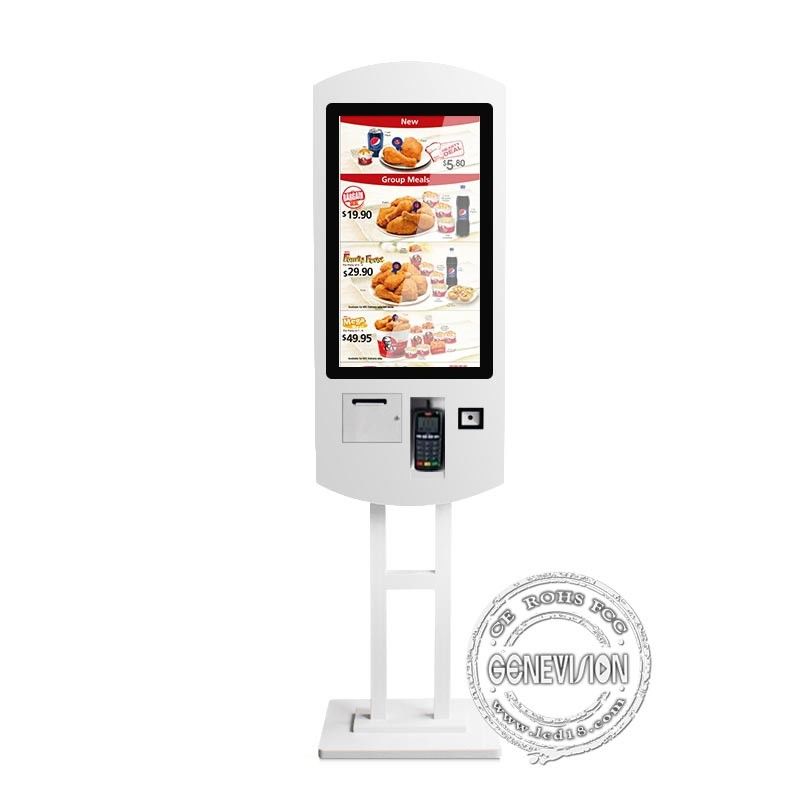 FHD 1080P 32 inch floor stand self ordering Kiosk with thermal Printer ...