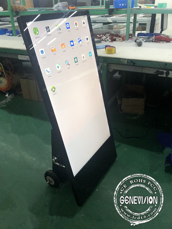 Wireless Battery Portable Kiosk With Foldable Wheels Outdoor