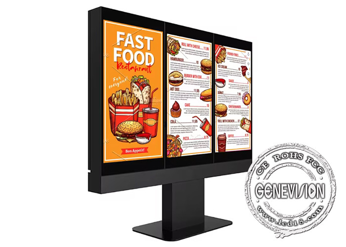 Single Dual Three Screen 55" Drive Through Outdoor Digital Signage ...