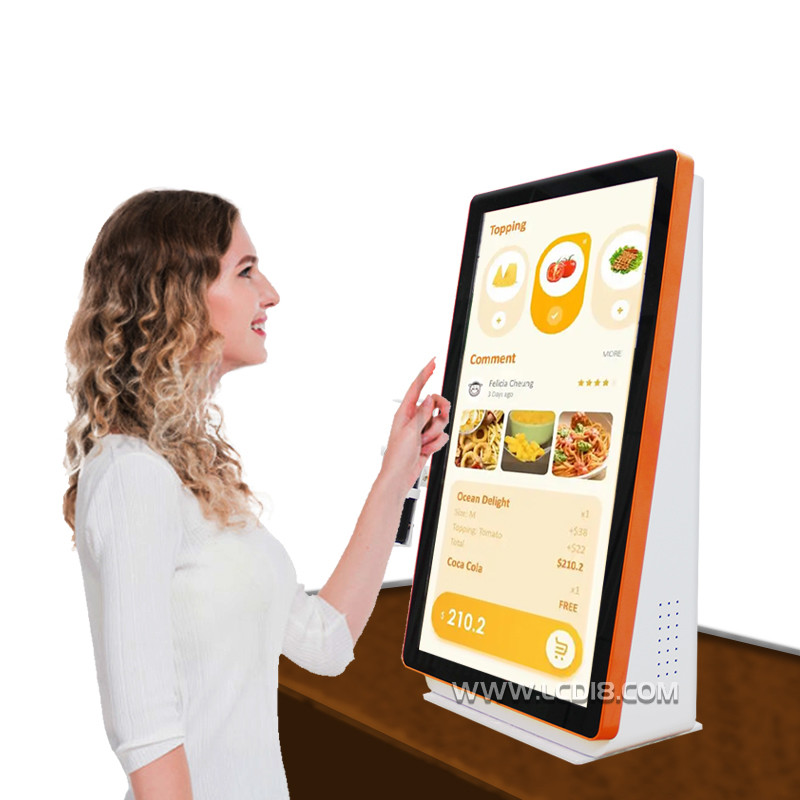 21.5inch Countertop Touch Screen Self Service Payment Machine Orange Color
