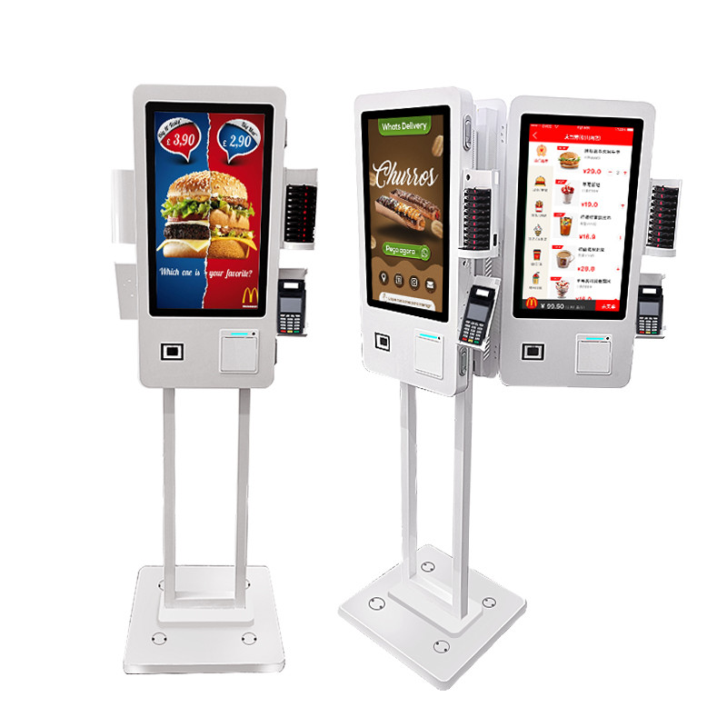 24" Double Sided Terminal Self Service Order Kiosk With POS Bracket