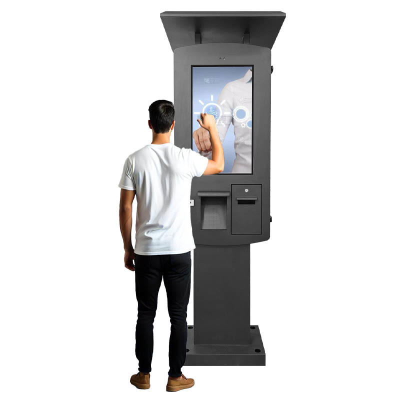 Black Color 32" Durable Outdoor Kiosk Thermal Printer QR Code Scanner ...