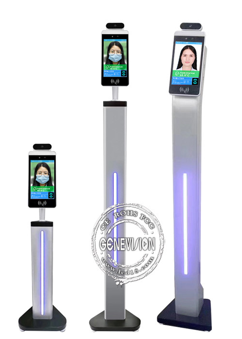 8 Inch Touch Screen Android 7.1 Face Recognition Temperature Smart Pass ...