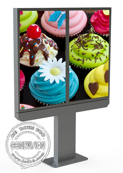 55" Dual Screen AIO LCD Wayfinding Digital Signage Totem