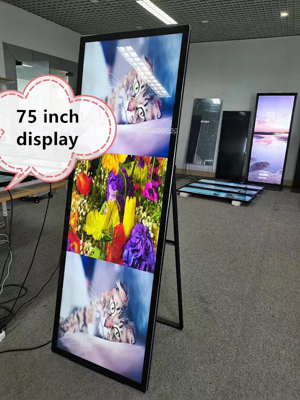 Floor Standing Foldable Full Screen LCD Advertising digital signage and ...