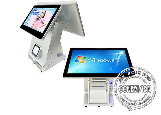Supermarket 15.6'' Windows Dual Screen POS System With Printer Scanner